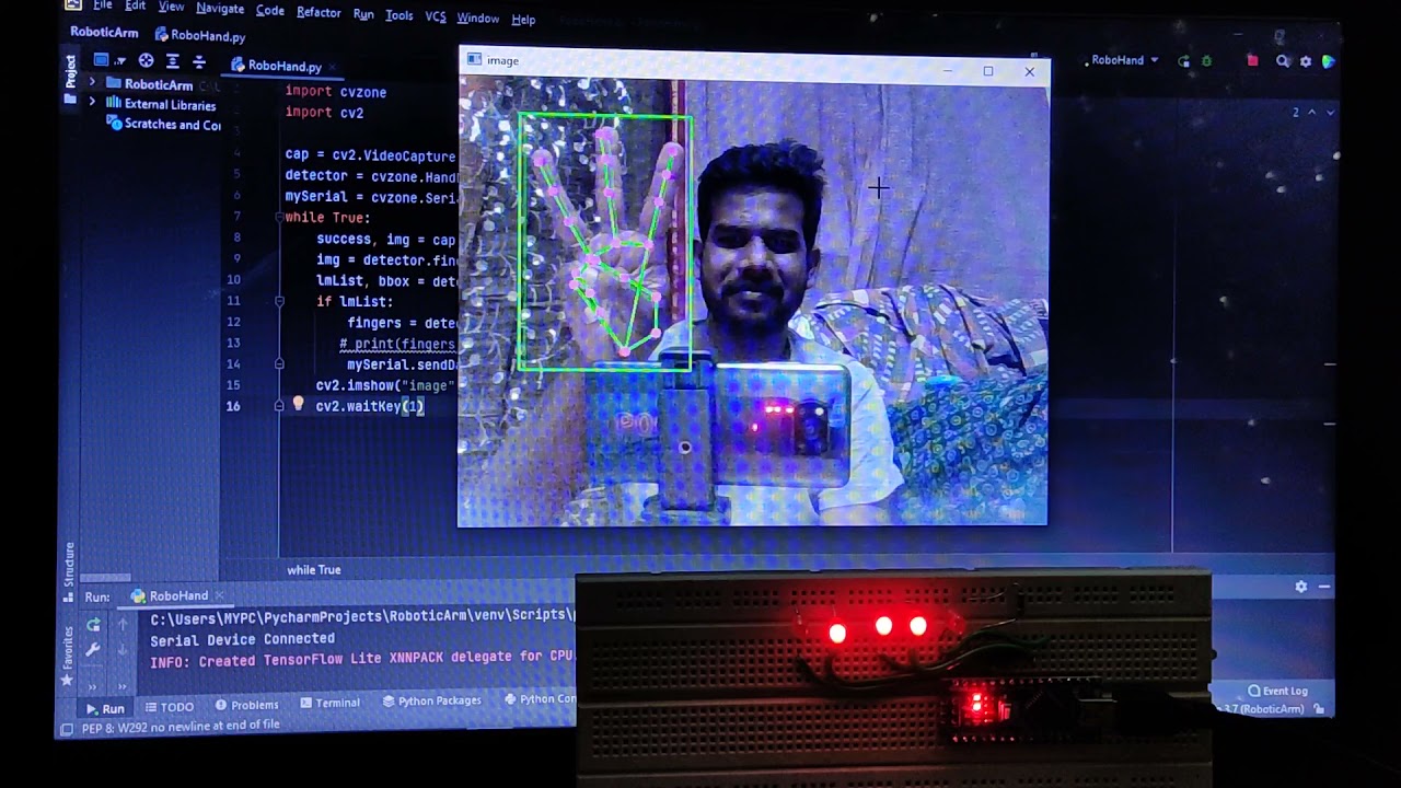 OpenCV Python hand tracking #3dprinting #Ai #robotics #machinelearning