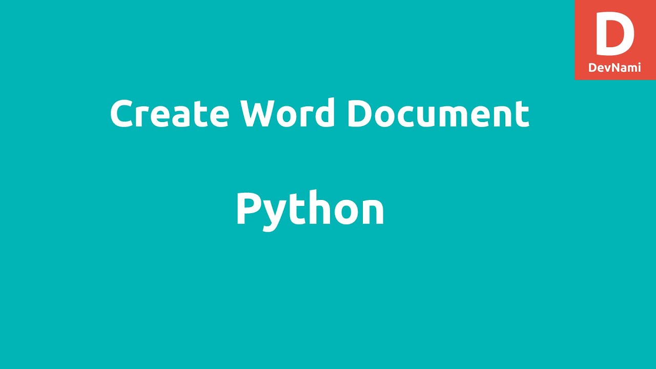Python Create Word Doc python docx