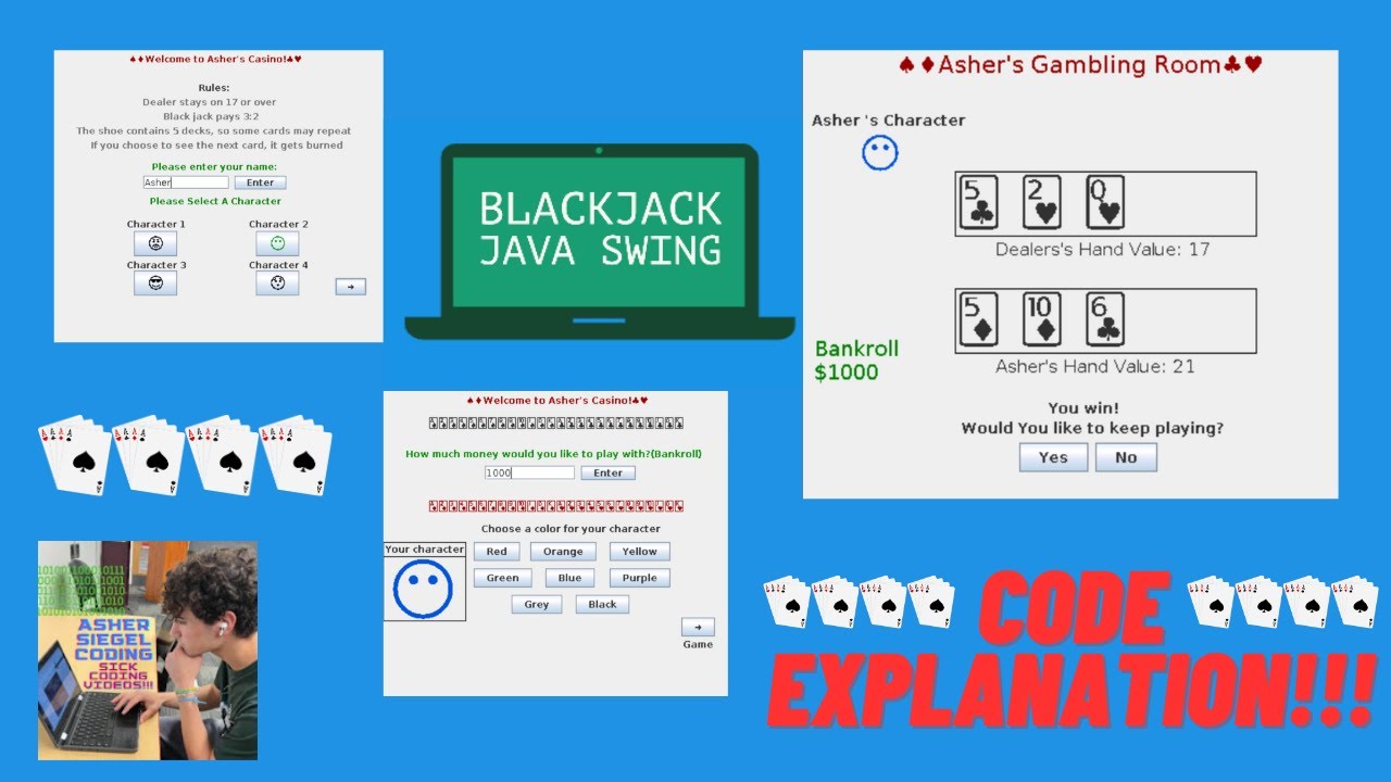 Full BlackJack Project In Java Swing Tutorial