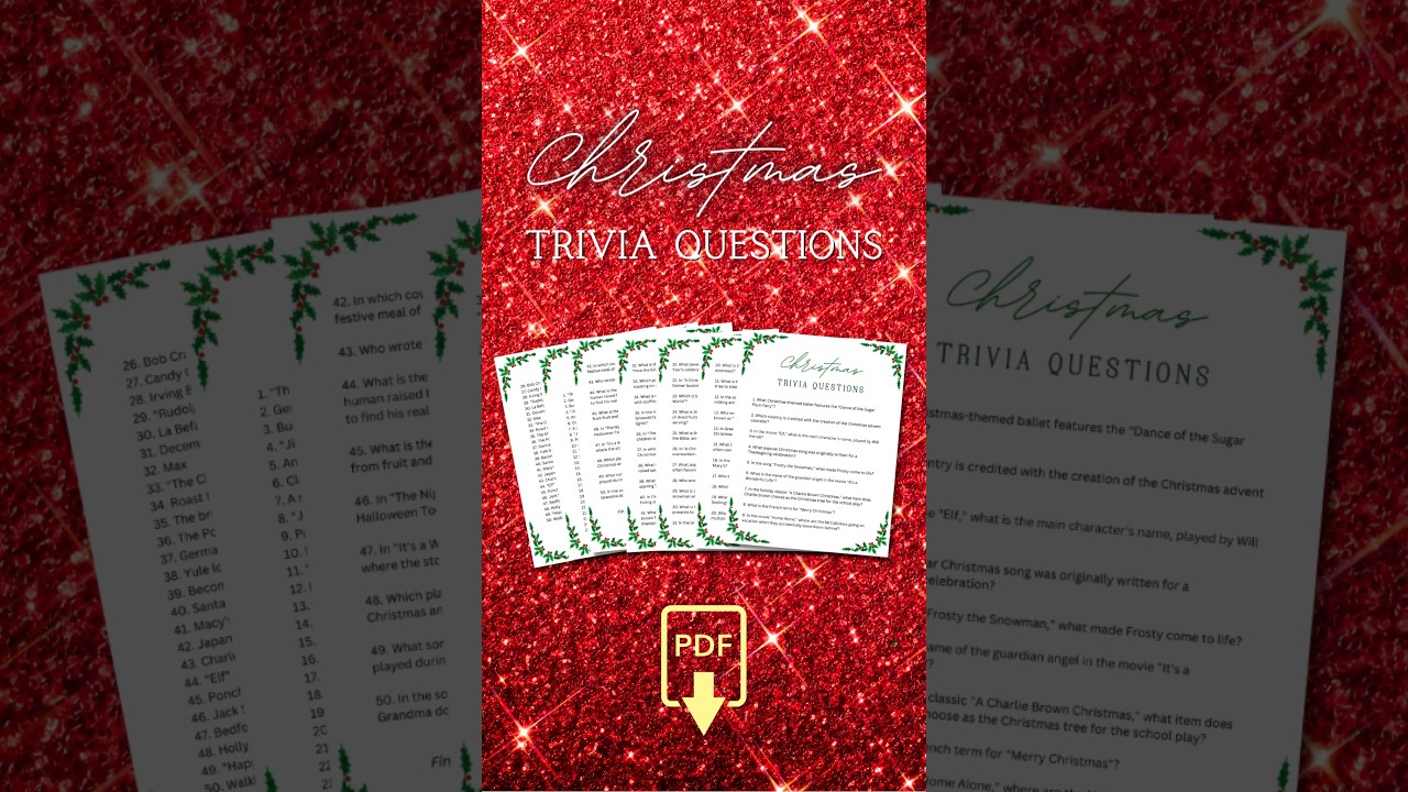 Printable Christmas Trivia Questions with Correct Answers | Trivia Party Game | Fun Christmas Game