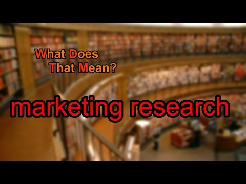 What does marketing research mean?