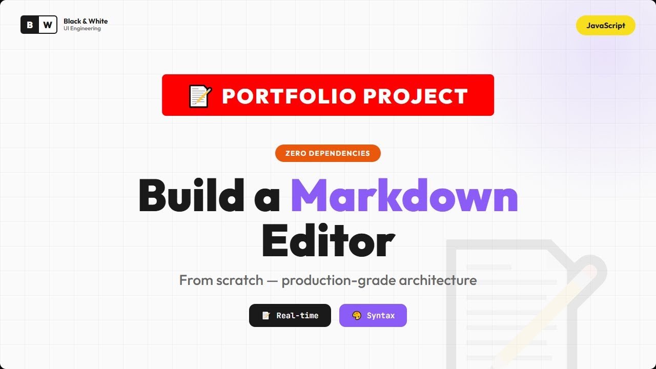 Real Time Markdown Editor with HTML, CSS & JavaScript