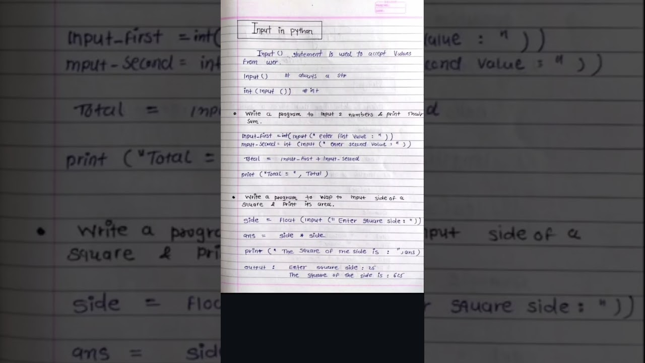 python handwritten notes with easy explanation #knowledge #gk #computer education #python