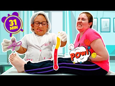 Maria Clara ensina bons hábitos brincando de médico e dentista - Família MC Divertida