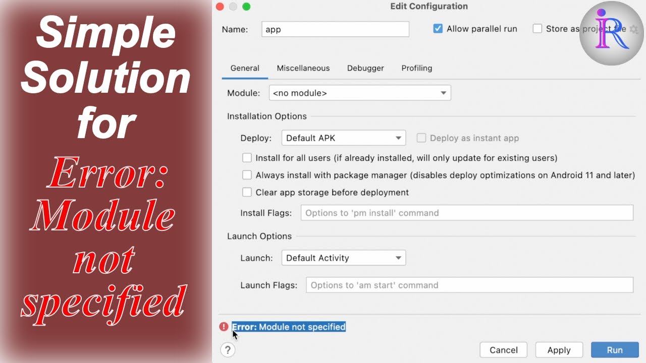 Fix for gradle error: Module not specified in Android Studio