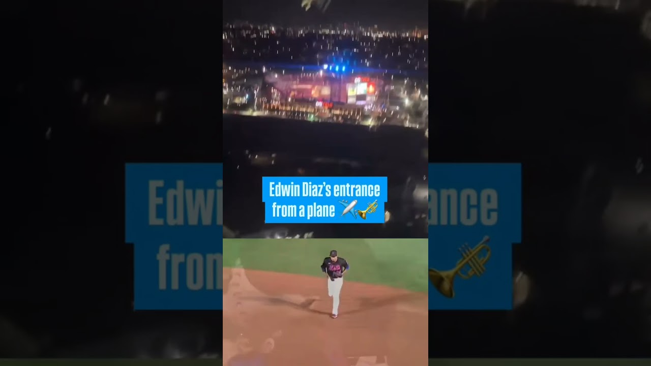 Edwin diaz while in a plane is lit