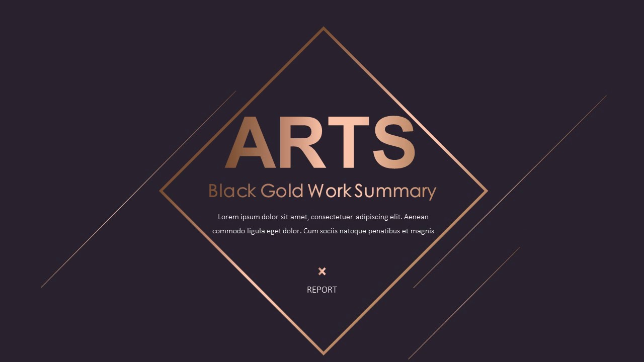Gold black work report PowerPoint template
