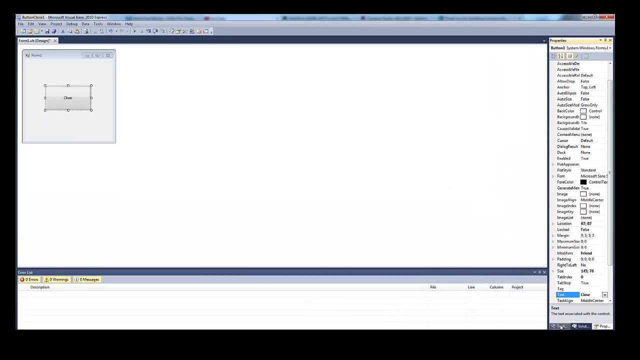 Visual Basic 2012 | How to make close buttons |