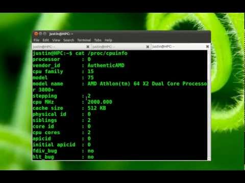 how use terminal in ubuntu / linux to find your cpu and ram specs