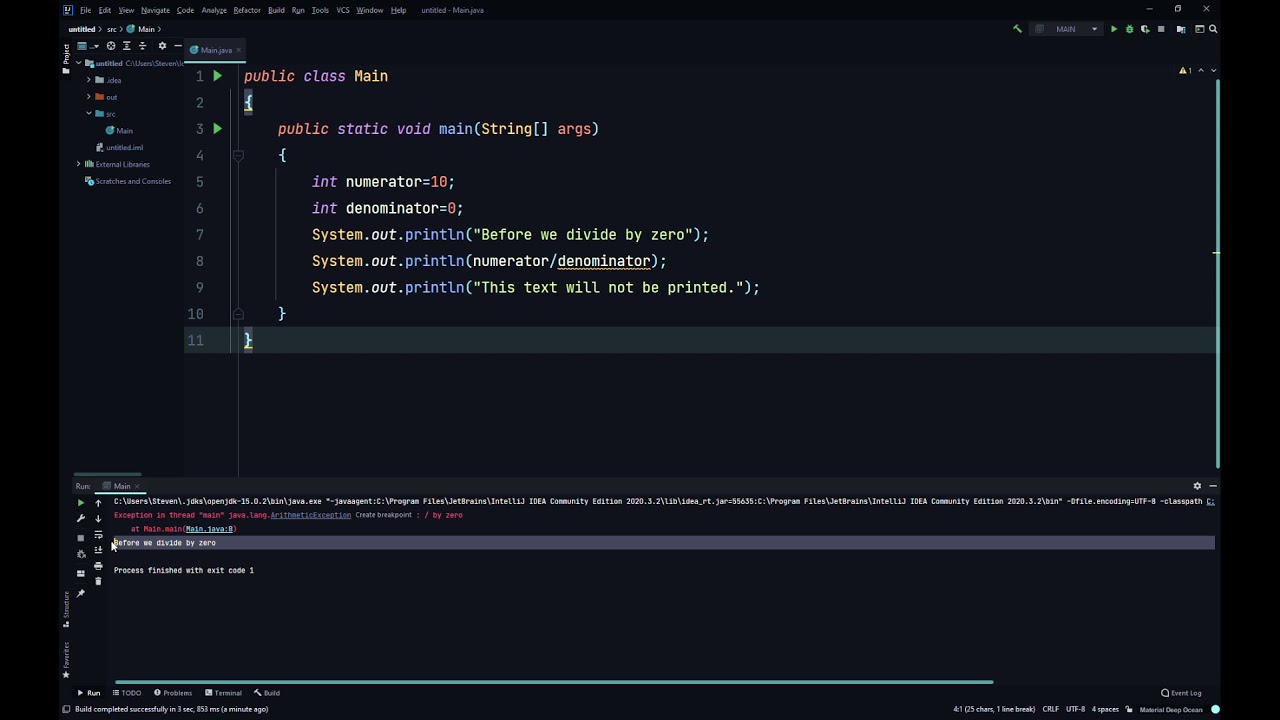 Java Uncaught Exceptions