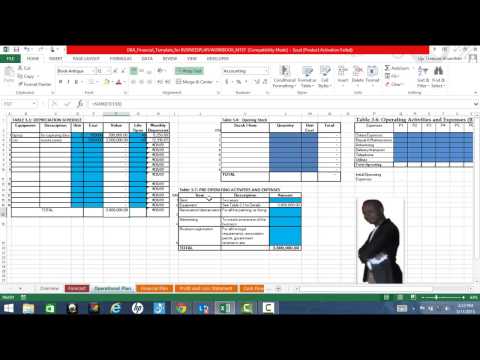 financial plan excel template explained (operational plan) by Albert Afuamhen