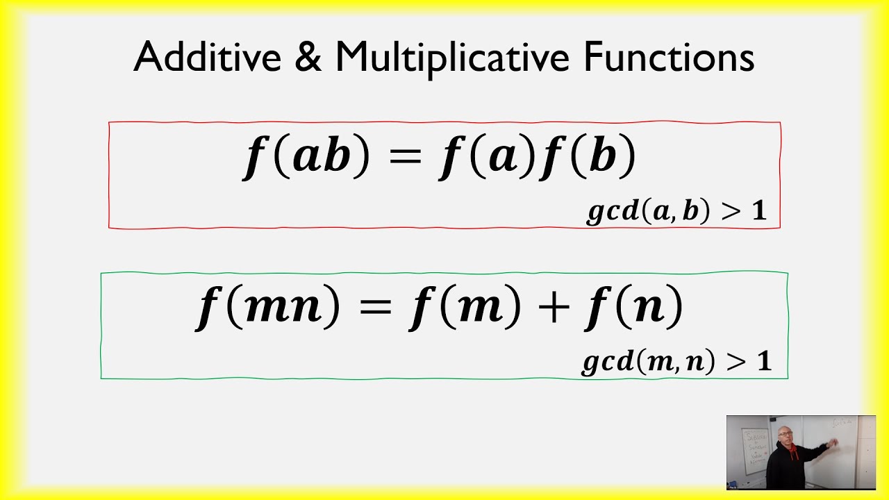 Additive and Multiplicative Functions Definitions and Examples