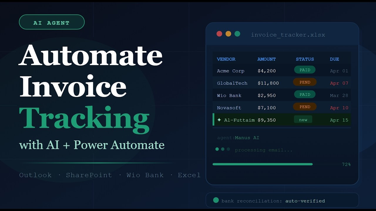How I Automated Invoice Tracking & Bank Reconciliation Using AI (Manus + Power Automate)