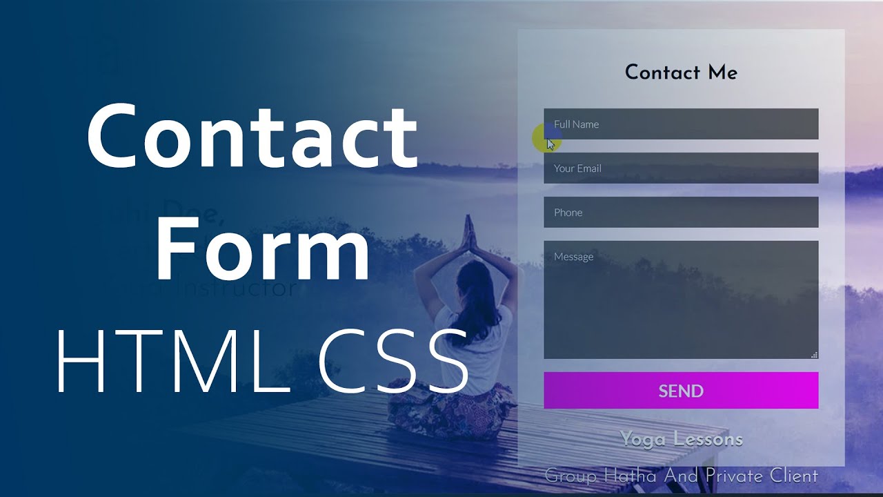 Contact Form HTML and CSS speed code | With Source Code