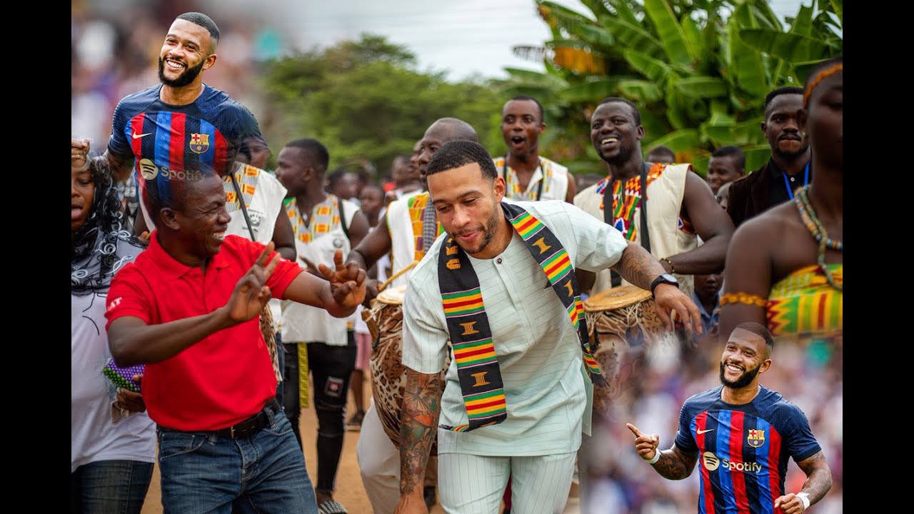 JUST IN: 😳Memphis Depay doing the kete dance in Ghana again