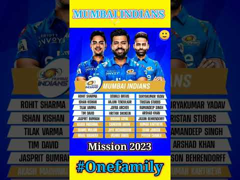 Mumbai Indians Squad 2023💙🏏🤩Mumbai Indians team||MI squad 2023 #shorts #cricket #mumbaiindians #ipl