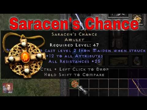 D2R Unique Items - Saracen's Chance (Amulet)