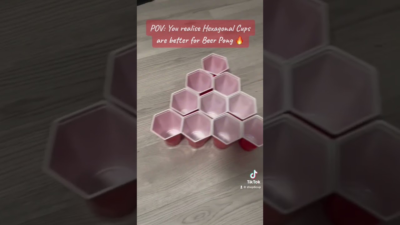Impress your friends with these unique hexagonal beer pong cups. #beers #partying #hexagonalcups
