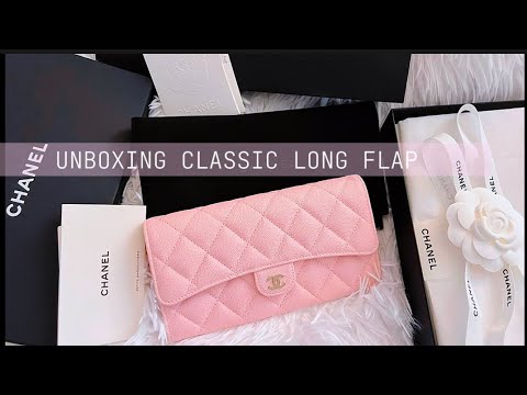 PINK CHANEL CLASSIC LONG FLAP WALLET UNBOXING #luxury #chanel #unboxing #video #viral #unboxing