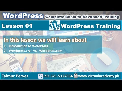 Learn WordPress training 2016 | Introduction to WordPress | WordPress org vs Wordpress com ...