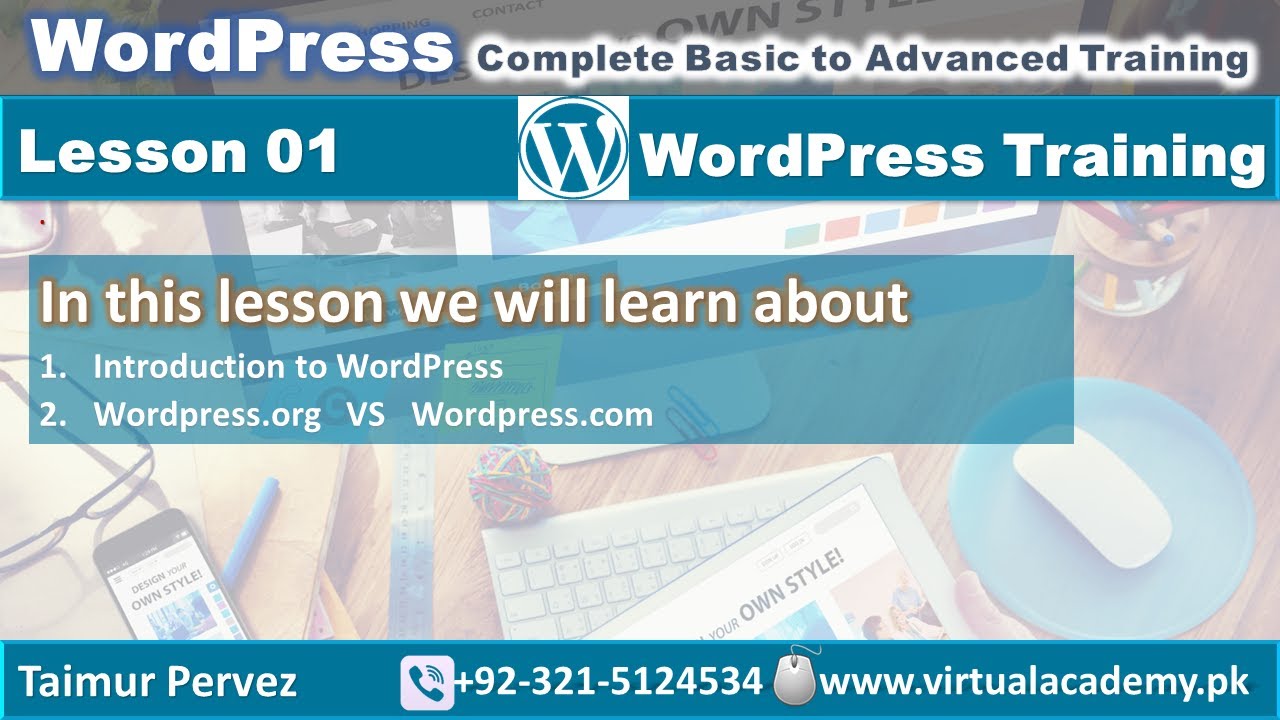 WordPress training 2016 | Introduction to WordPress | WordPress.org vs Wordpress.com | Lesson 01