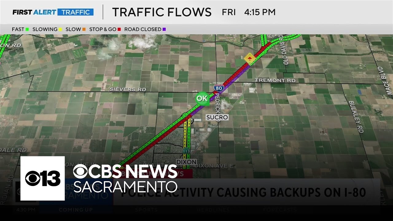 Police activity causes backup on I-80 in Dixon