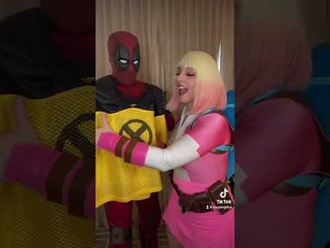 I definitely don’t have it. 😅 #gwenpoolcosplay #deadpoolcosplay #xmen #marvel #bestfriends