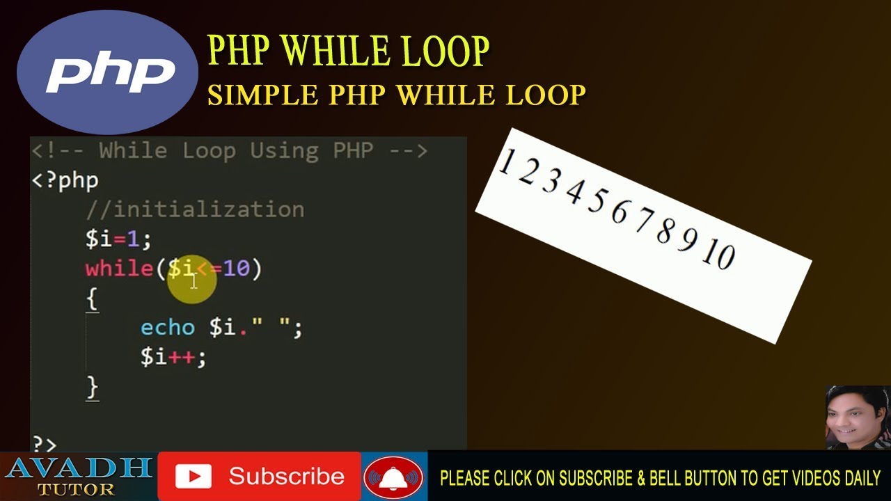 simple while loop  php | php loop concept | php tutorial