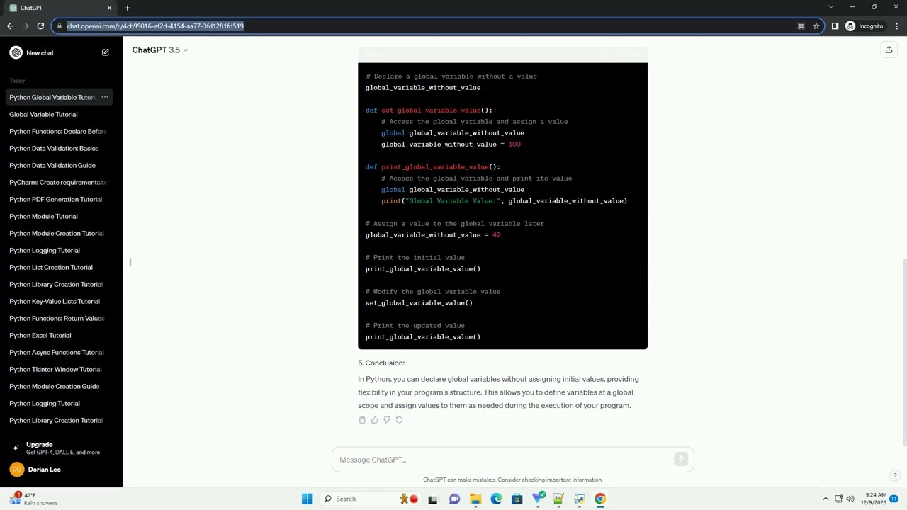 python declare global variable without value