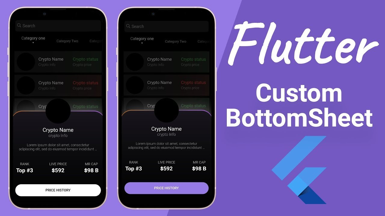 Flutter UI Tutorial Custom Bottom Sheet Tutorial 2023