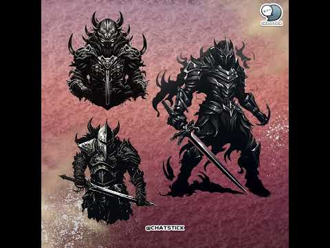 150 Black Berserk Warriors Digital Clipart Pack - PNG Printable Cliparts with Transparent Background