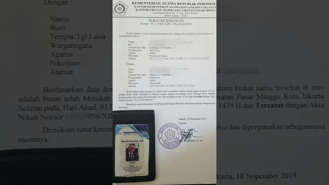Buku nikah gak ada . . ?! Surat keterangan nikah solusinya untuk #divorce