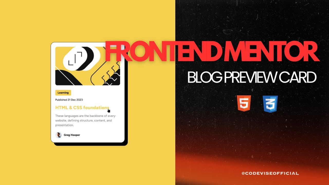 Create a Blog Preview Card | Frontend Mentor Challenge Using HTML & CSS