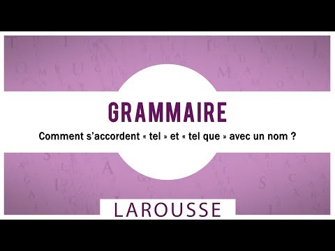 Comment s’accordent « tel » et « tel que » avec un nom ?