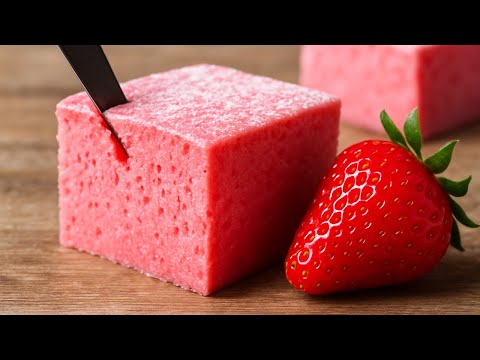 🍓 Nur 3 Zutaten! Fluffige Erdbeerwürfel ganz ohne Backen – so hast du sie noch nie gegessen!