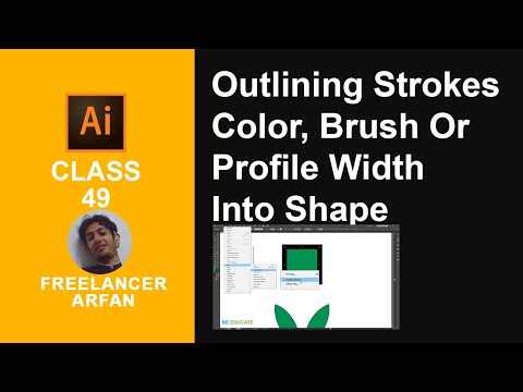 Adobe Illustrator Class 49 Outlining Strokes | Urdu