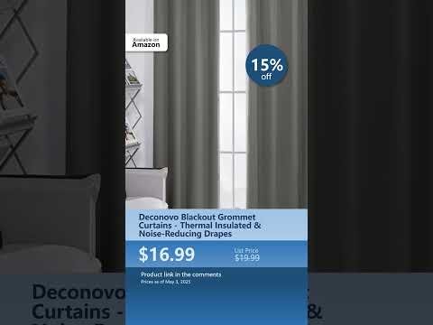 Deconovo Blackout Grommet Curtains - Thermal Insulated & Noise-Reducing Drapes