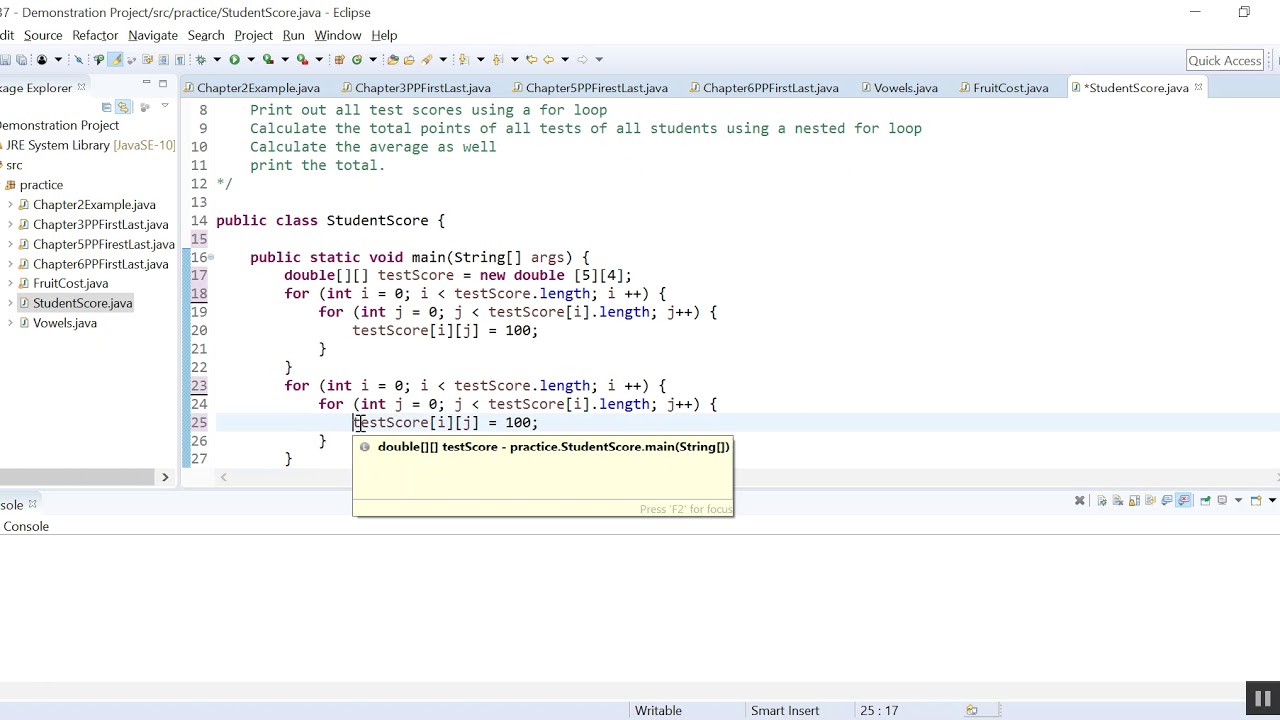 Chapter 8 Two Dimensional Array Student Score