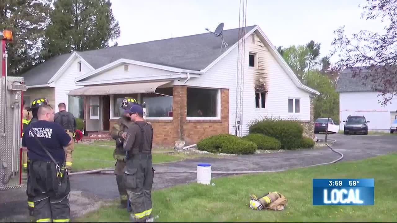 Crews battle house fire near Walkerton