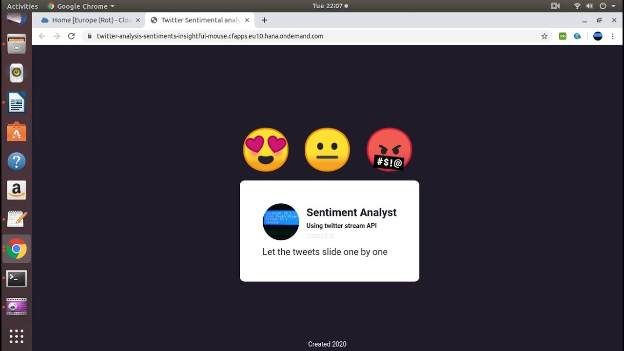 Deploy NodeJS apps ** Twitter Sentiment Analysis ** on SAP Cloud Platform
