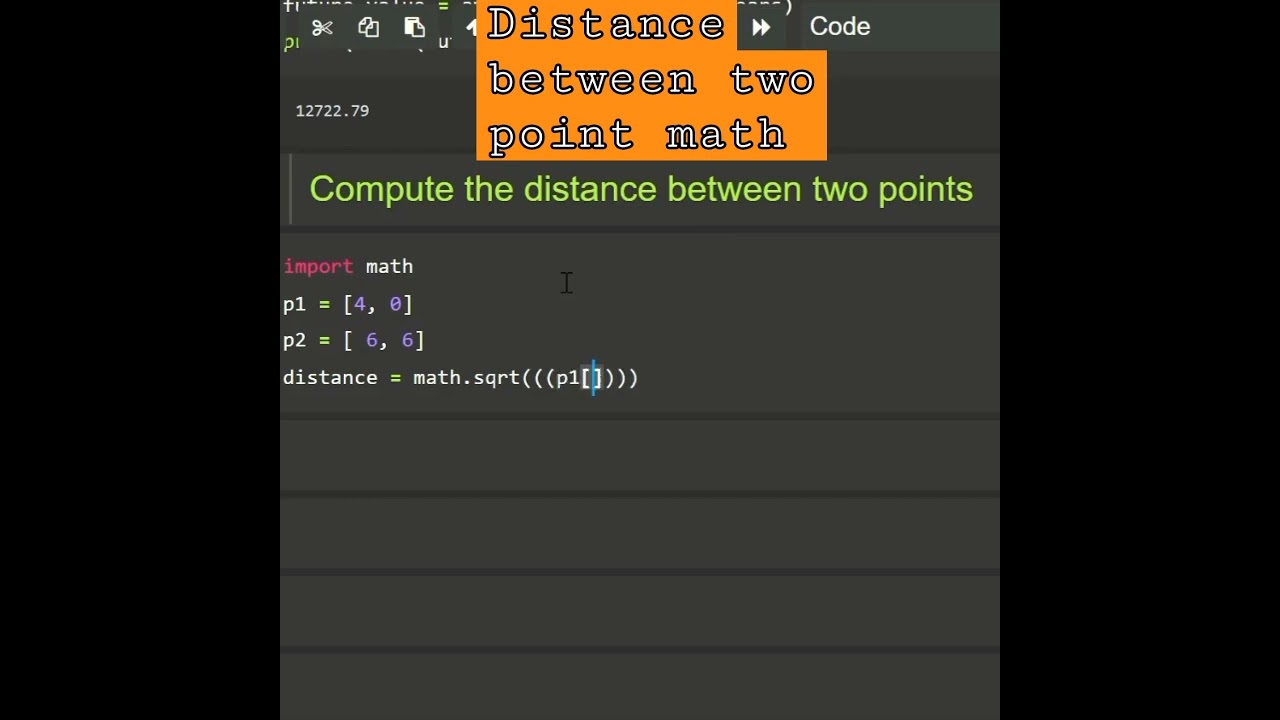 #python #math compute the distance between two point