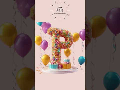 Birthday Cake & Letters Alphabet clipart PNG for birthday parties, ABC letters, 3d #cliparts