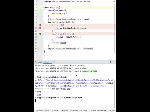 How to run your test in Android Studio using command line terminal and generate reports.