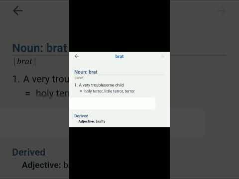 Brat word meaning. #wordmeaning
