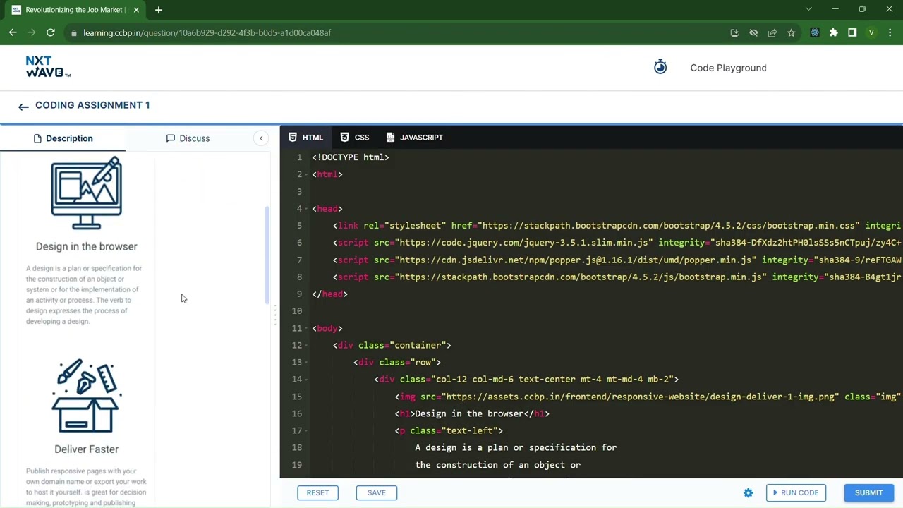 Assignments | Coding Assignment 1 | HTML, CSS, Bootstrap | NxtWave | ccbp 4.o