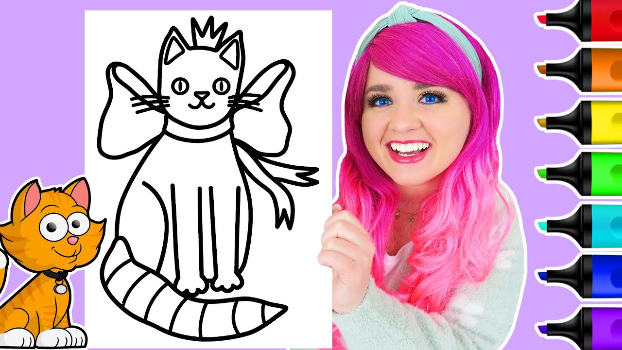 Coloring a Cat Princess Coloring Page | Ohuhu Art Markers