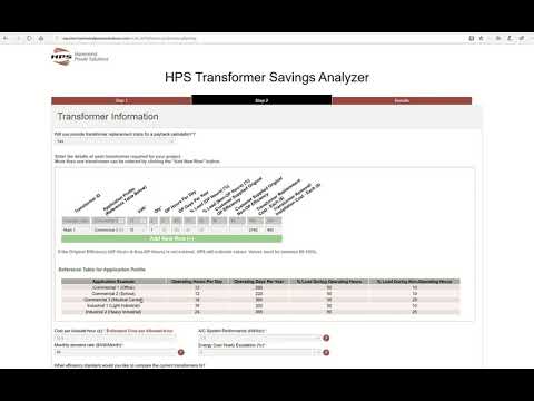 HPS Transformer Savings Analyzer