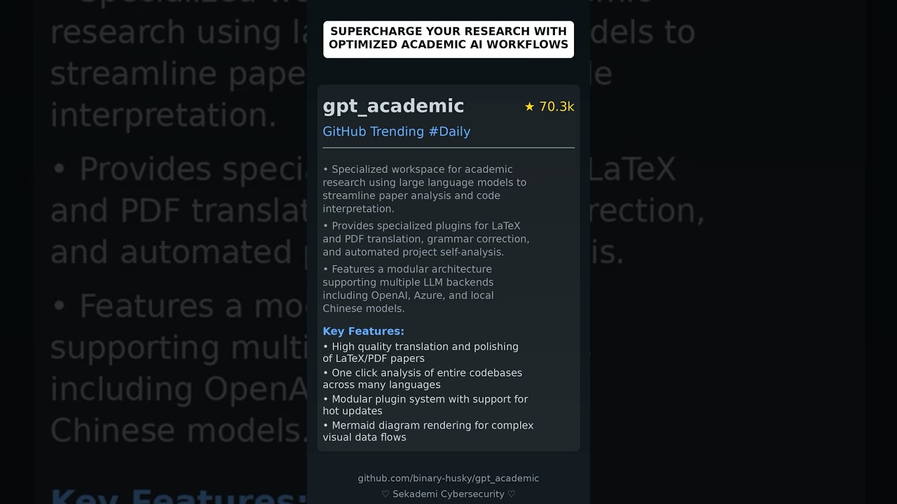 GitHub Trending Repositories: binary-husky/gpt_academic 🇬🇧