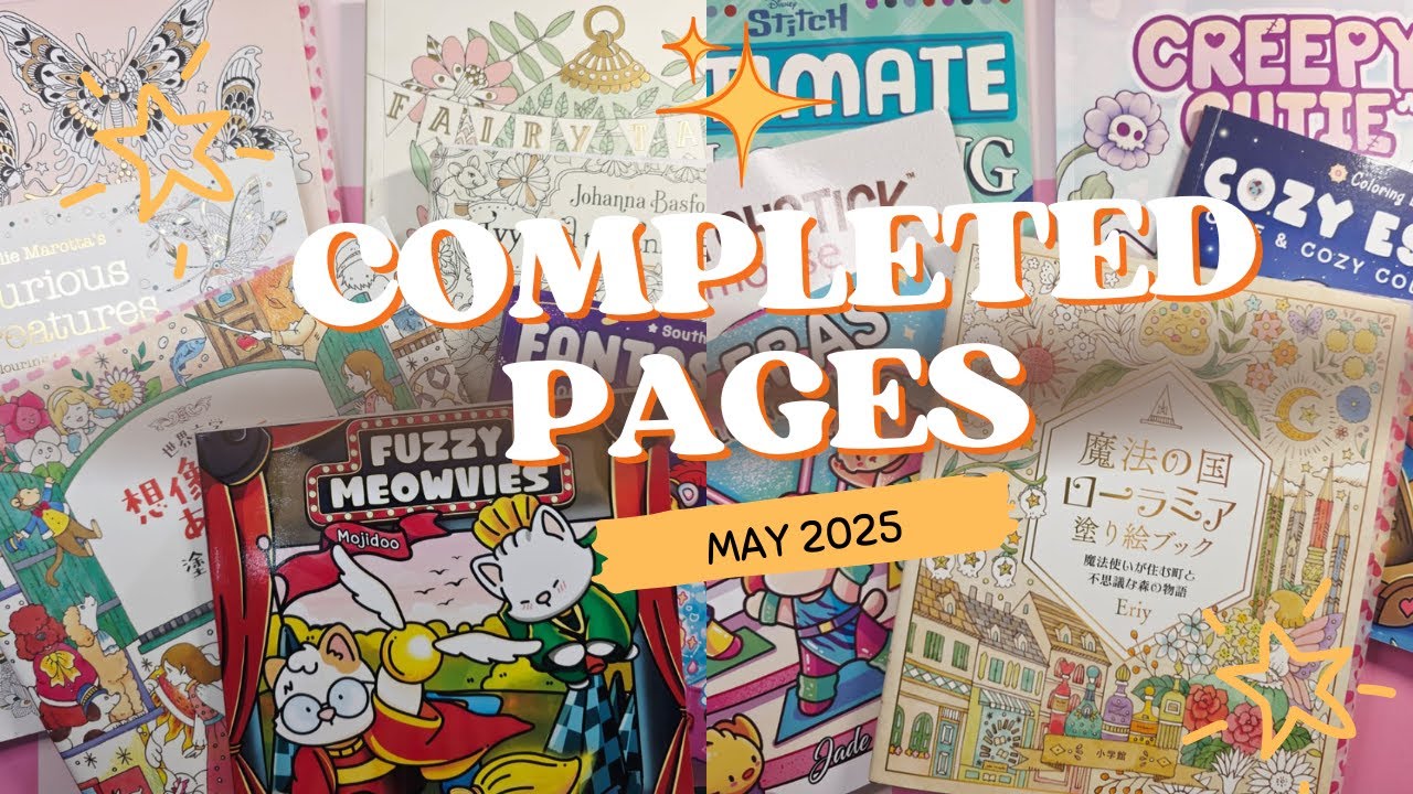 Completed Coloring Pages - May 2025 - Cozy Colouring, Eriy and Much Much More! 💗💜💗