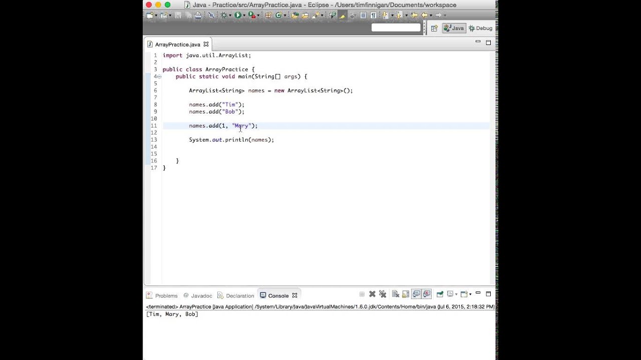 Array List Methods (Java)